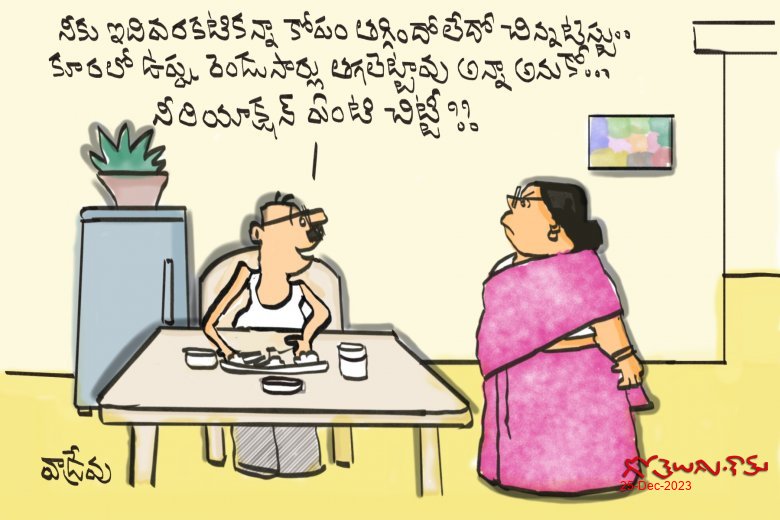 Gotelugu | టెస్టు!! | Telugu Fun Cartoons | Comedy Cartoons | Caricature | Art